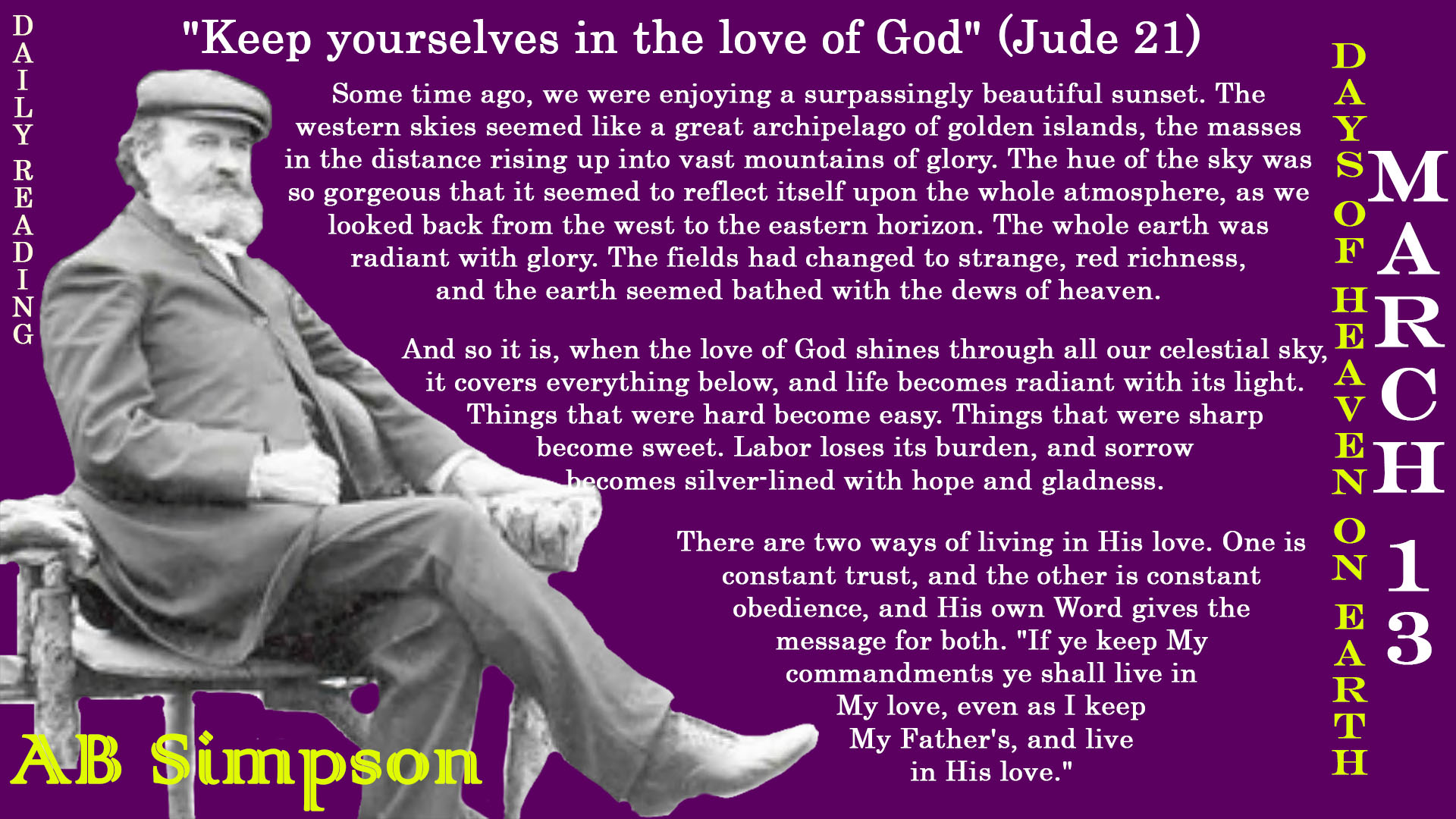 Days of Heaven on Earth – March – Daily Readings – AB Simpson ...