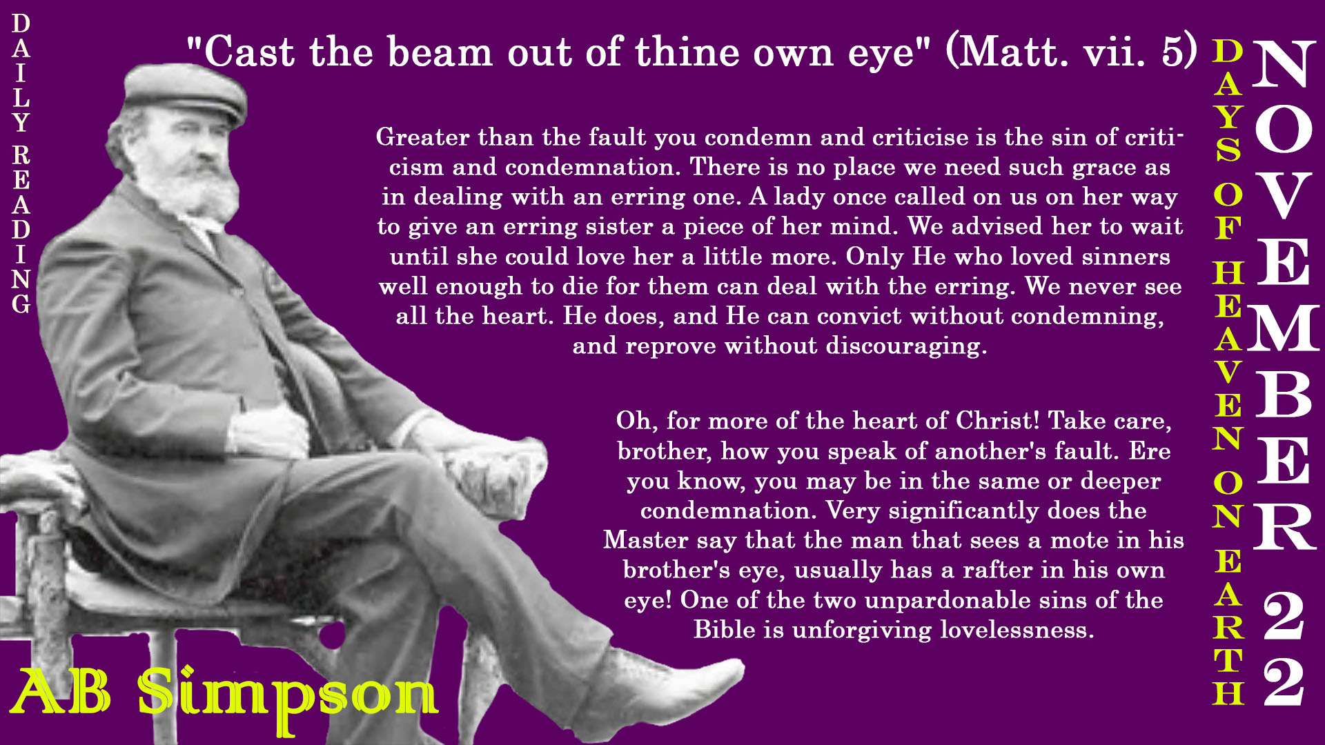 Days of Heaven on Earth – November – Daily Readings – AB Simpson ...